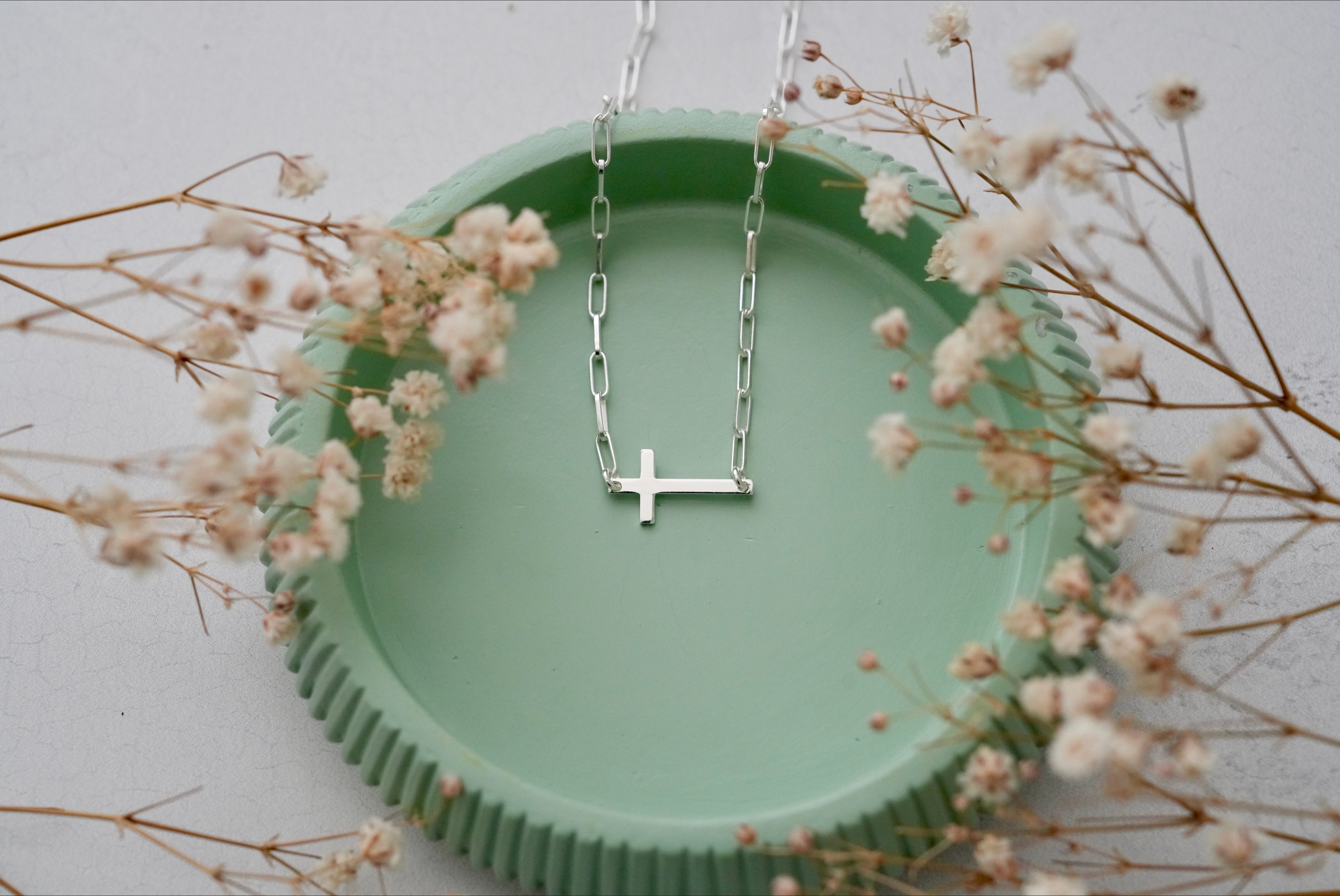 Sideways Cross Paperclip Necklace – SSC